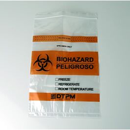 Biohazard Specimen Transport Bag, 6” x 10”, Ziplock With Score Line and ...