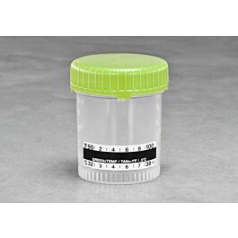 90 x 53mm Specimen Container with Green Cap NS with Temperature Strip ...